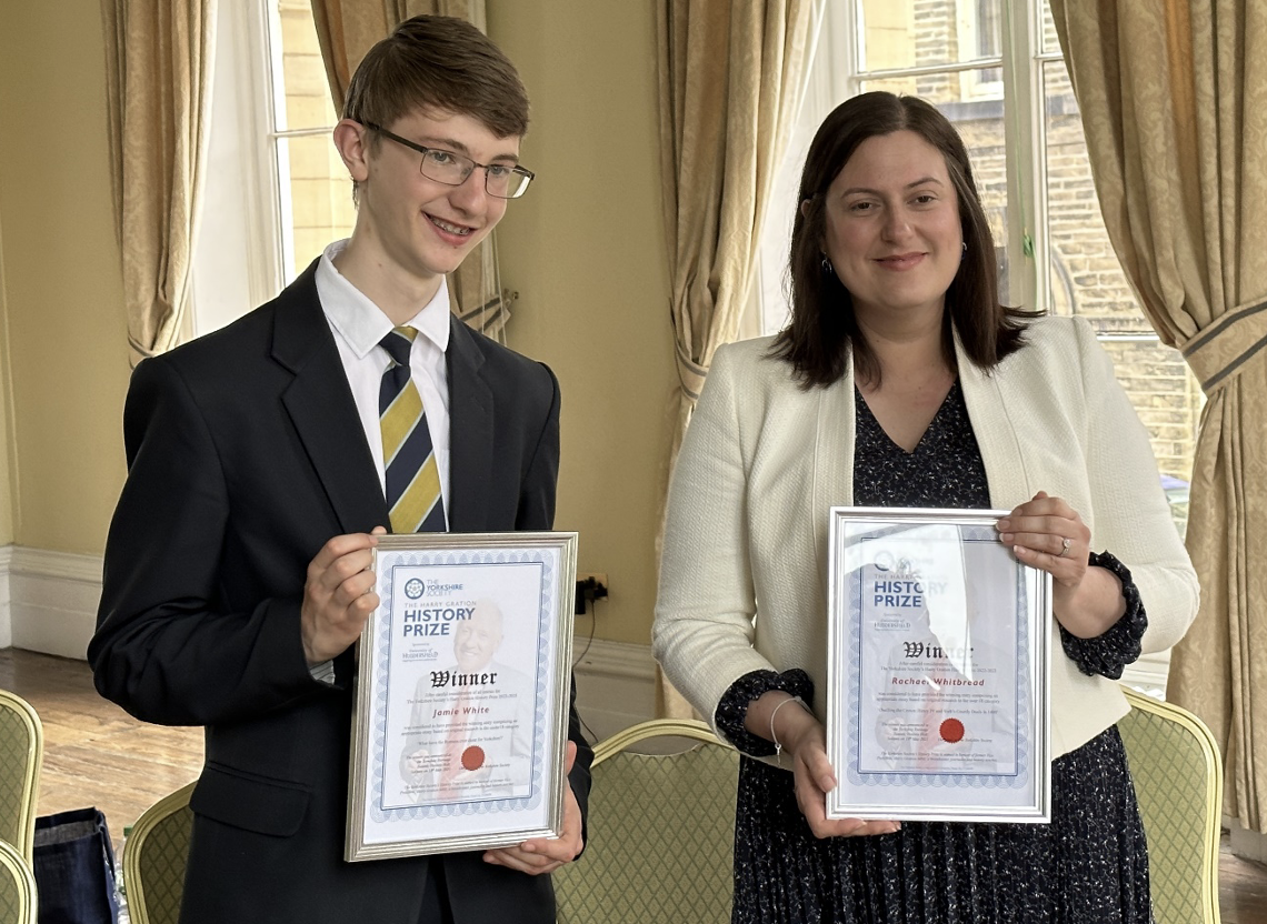 Harry Gration History Prize winners receive their awards